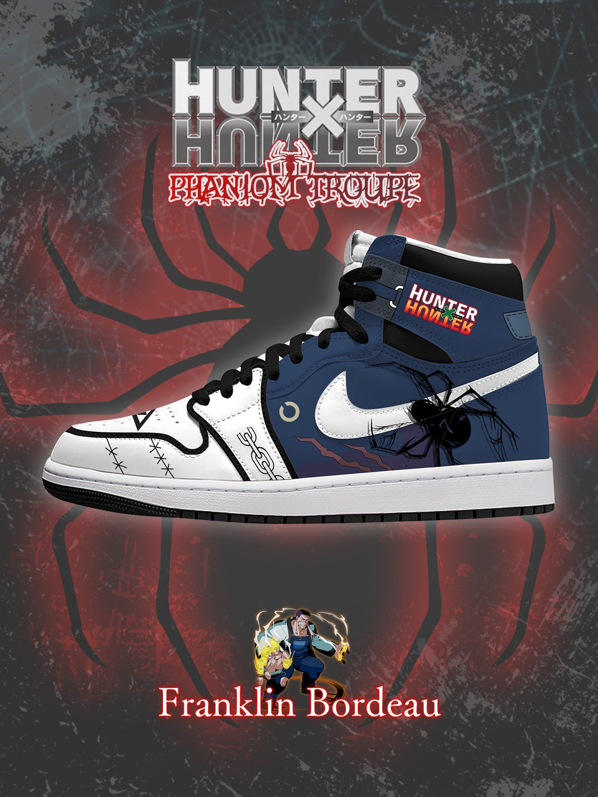 Franklin Bordeau V.1 Custom High-Top Sneakers – MoeKyo | Anime Merch Store