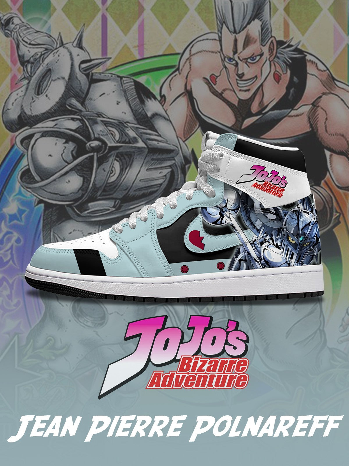 Jean Pierre Polnareff V.2 Custom High-Top Sneakers – MoeKyo | Anime ...