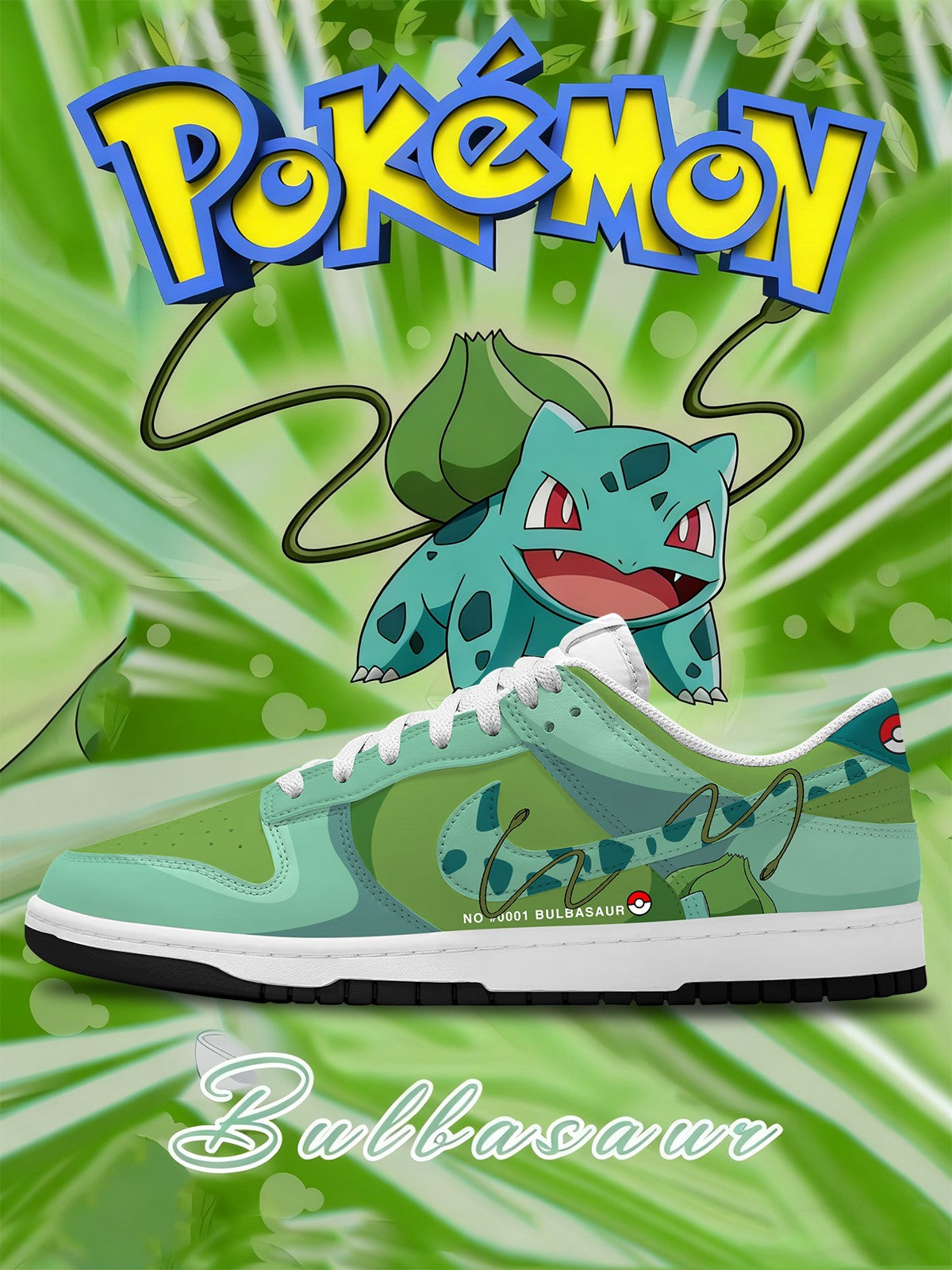 Bulbasaur V.1 Custom Court-Low Sneakers – MoeKyo | Anime Merch Store